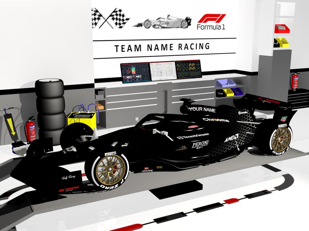Formula 1 Style Race Car,personalised A4 Print With Your Name on Car ...