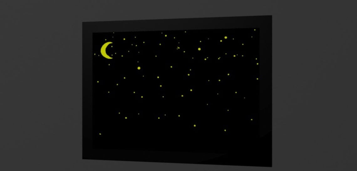 Night Scene Moon and Stars Glow in Dark Print - Etsy