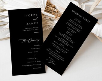 Double Sided Program Template - Etsy