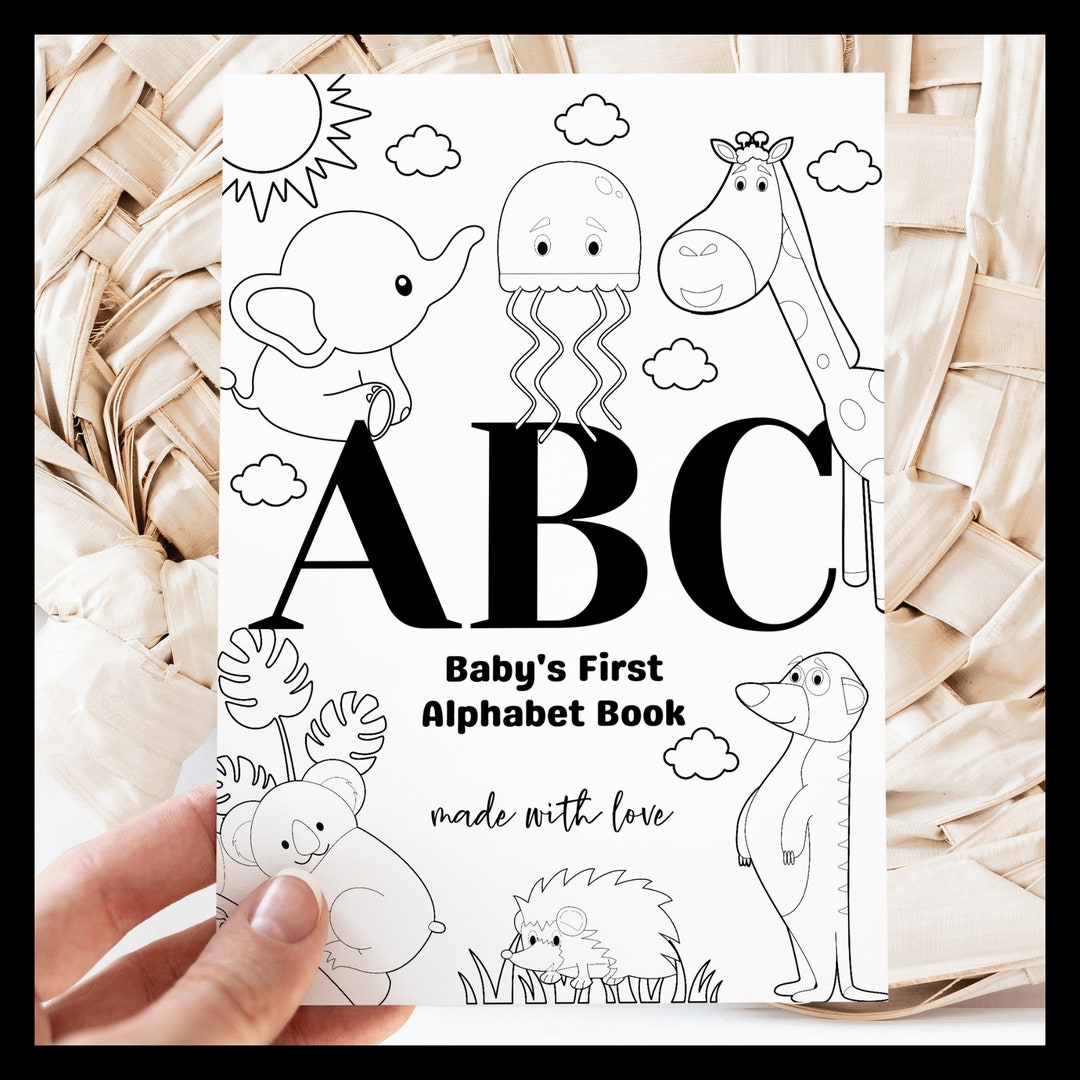 ABC Coloring Book Baby Shower Game Fun Baby Shower Game All Ages Animal ...