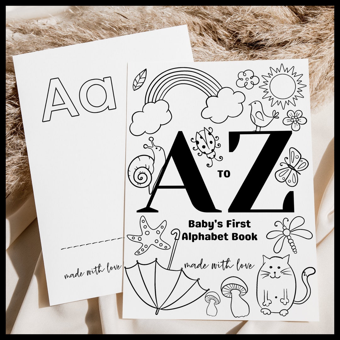 Baby's First A-Z Alphabet Book Printable Baby Shower Games Blank ABC ...