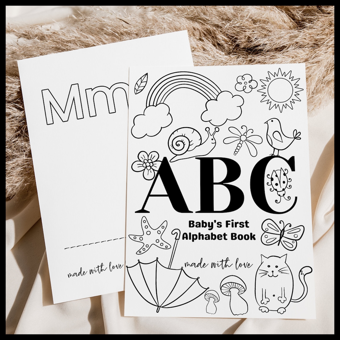 DIY Baby's First ABC Alphabet Book Printable Baby Shower Activity ...