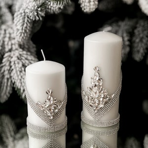 Diamante Bling Candle Set: Luxury Rhinestone Candles, Mirror Tray - Etsy