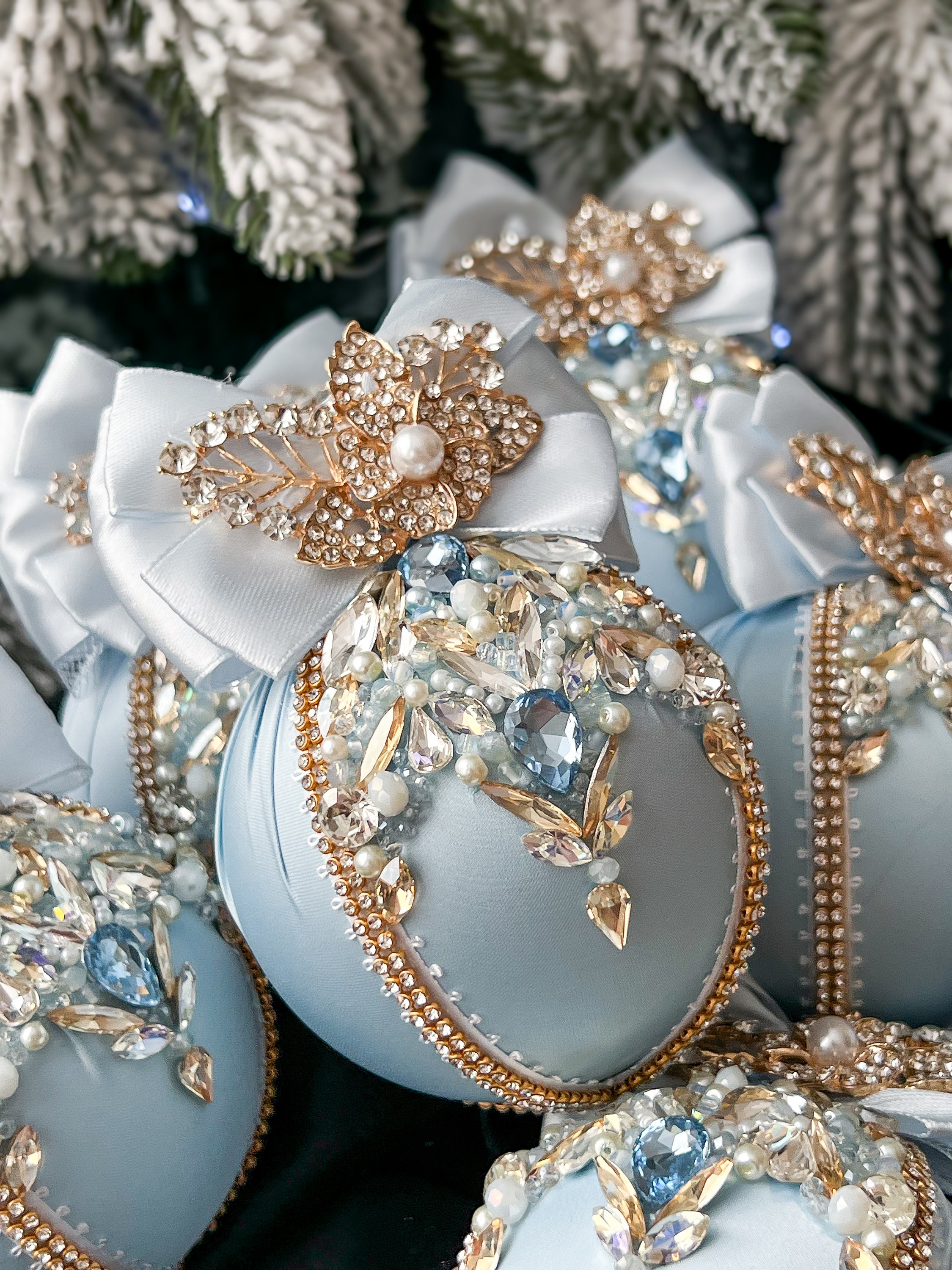 Rhinestone CHRISTMAS DECORATIONS, Blue Christmas Tree Balls,christmas ...