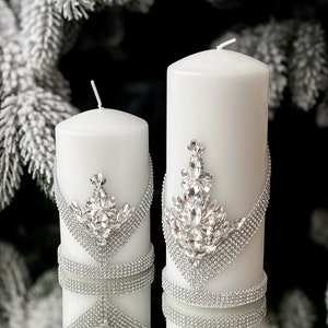 Diamante Bling Candle Set: Luxury Rhinestone Candles, Mirror Tray - Etsy