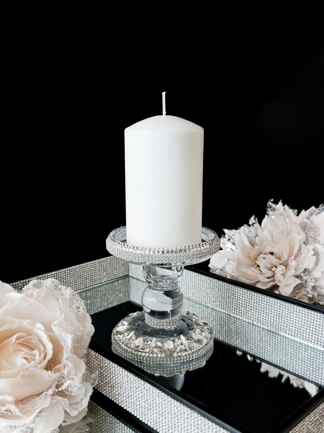 Glass Bling Candlestick,glamorous Diamond Rhinestone Candlestick ...