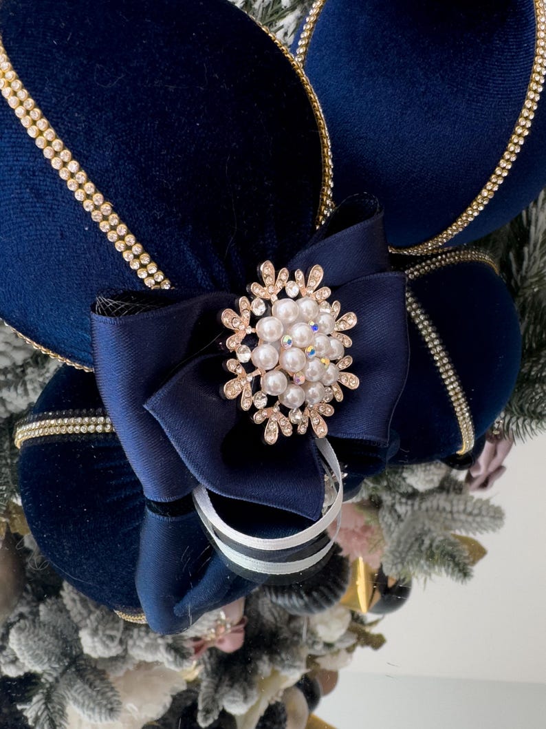 Blue Navy Christmas Ornaments 4"/ 3,15",blue Velvet Xmas Tree Balls ...