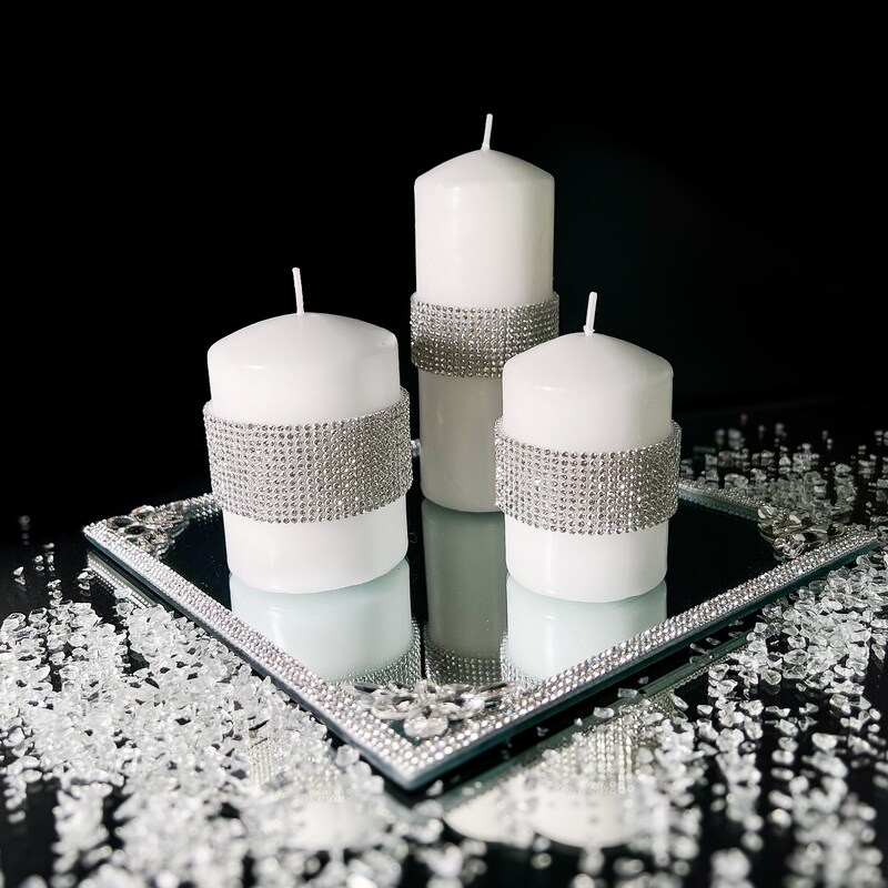 Rhinestone Candle - Etsy