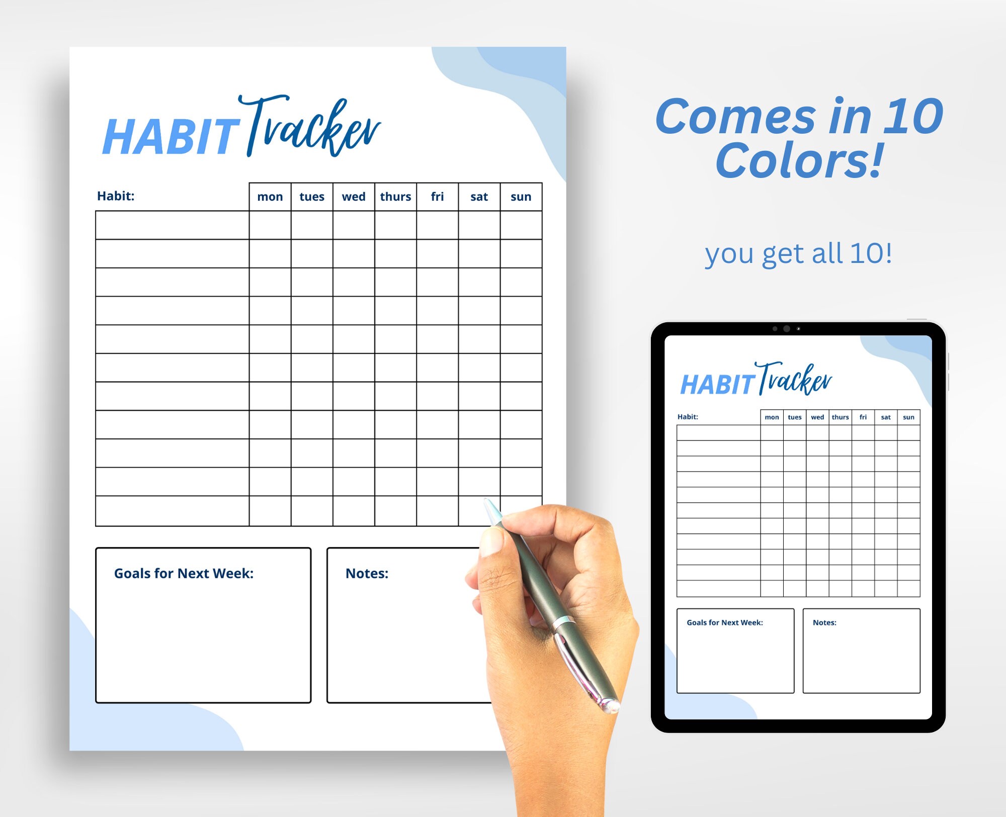 Rainbow Daily Habit Tracker Printable | Everyday Weekly Habit Tracker ...