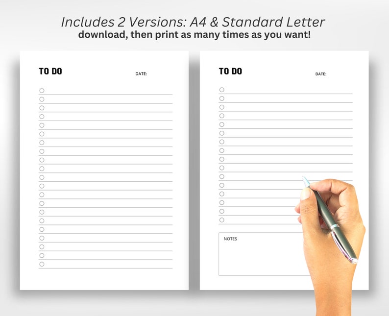 Minimal and Modern Printable to Do List, Simple Tasks Template ...