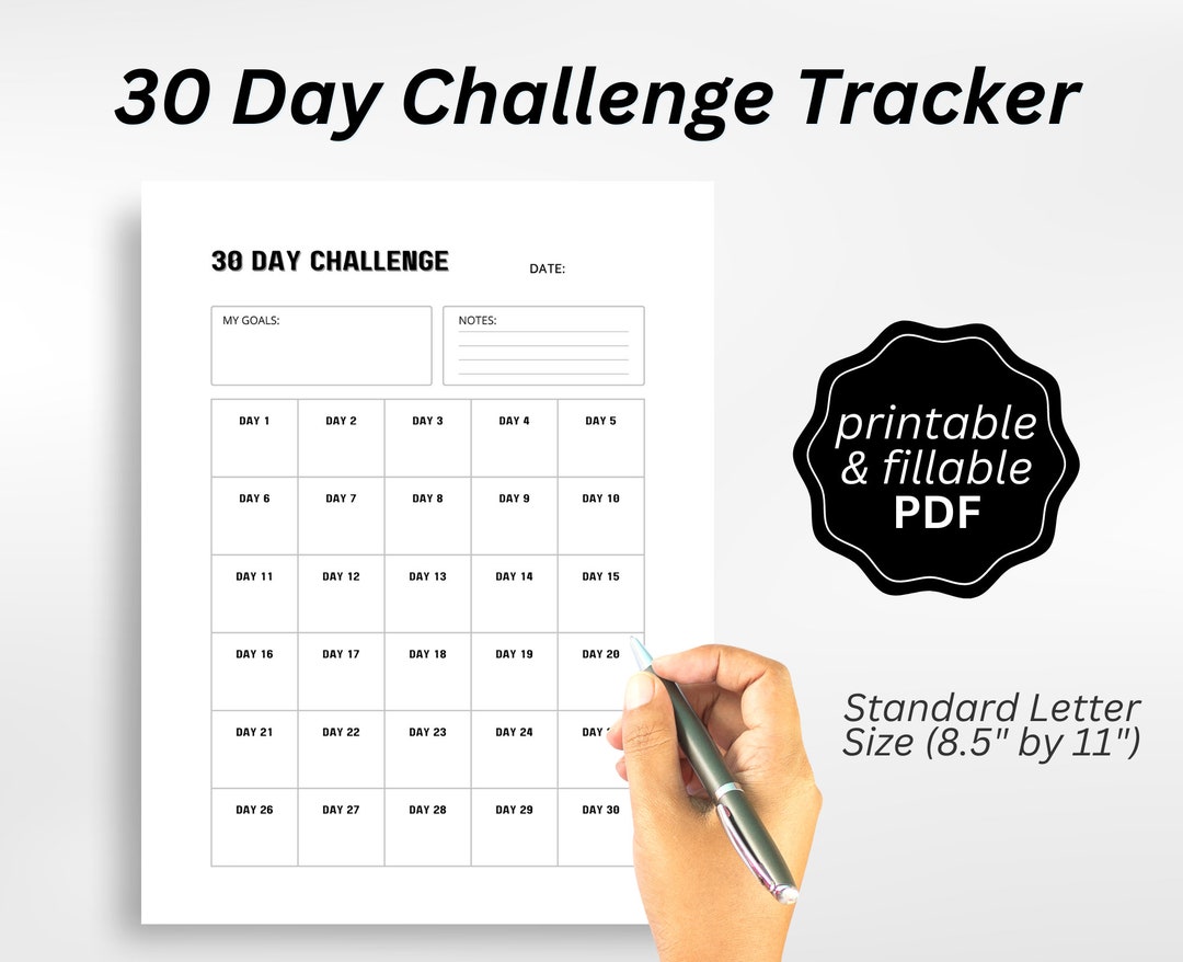 Modern & Simple 30 Day Challenge | Daily Affirmations Tracker | 30 Day ...