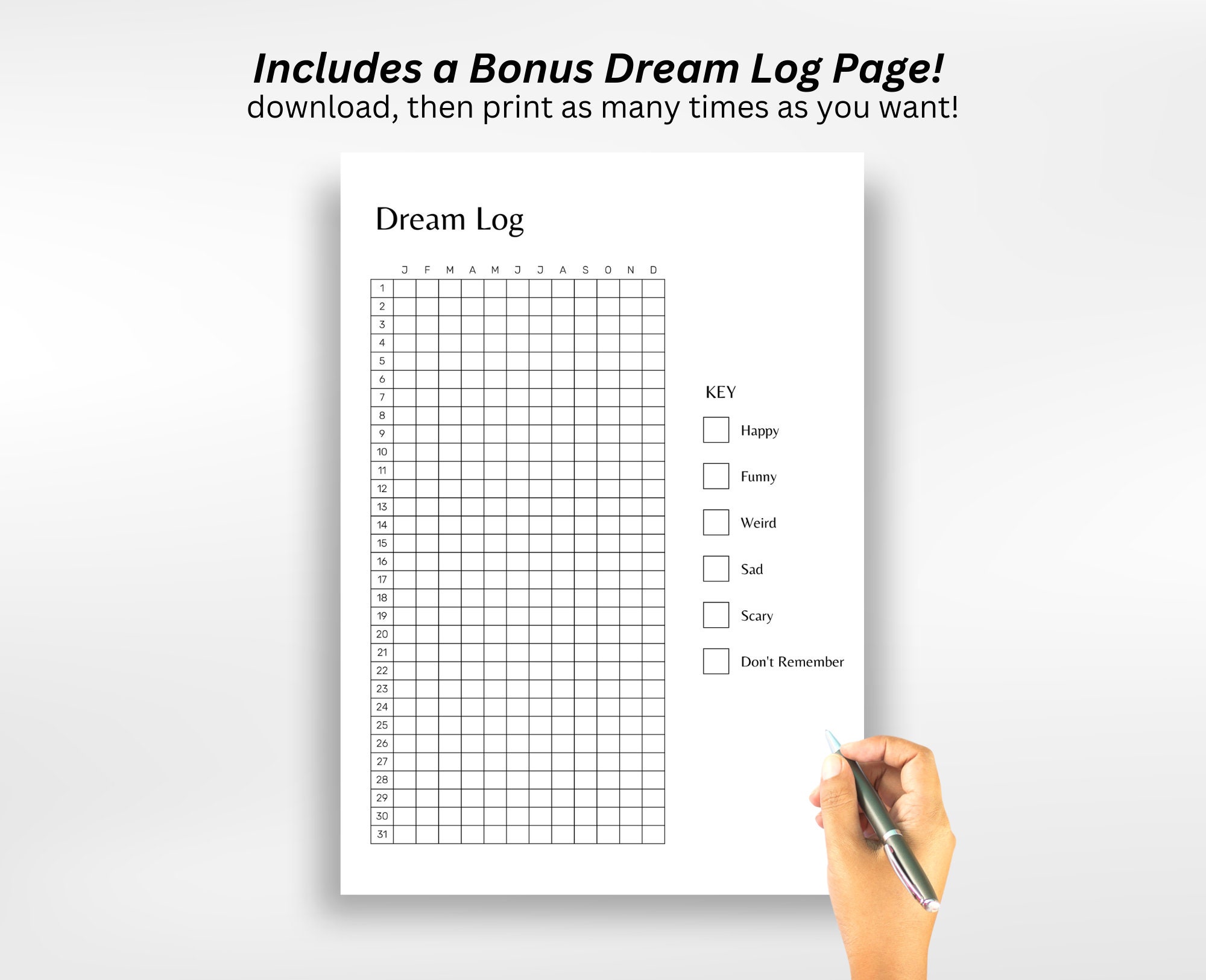 Bullet Journal Template Rate My Day Tracker Anxiety Tracker Stress ...