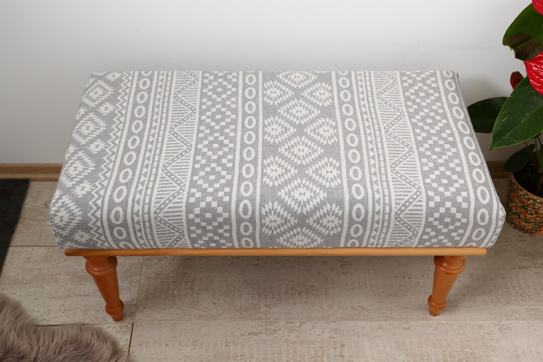 Aztec Design Bench, Enteryway Bench, Housewarming Gift, Bedroom Bench ...