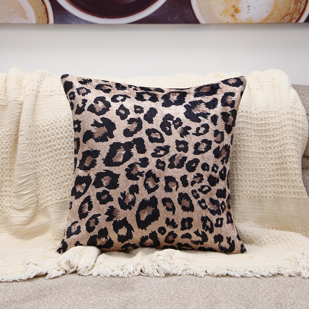 Leopard Pillow, Stylish Animal Print Throw Cushion, Soft Decorative ...