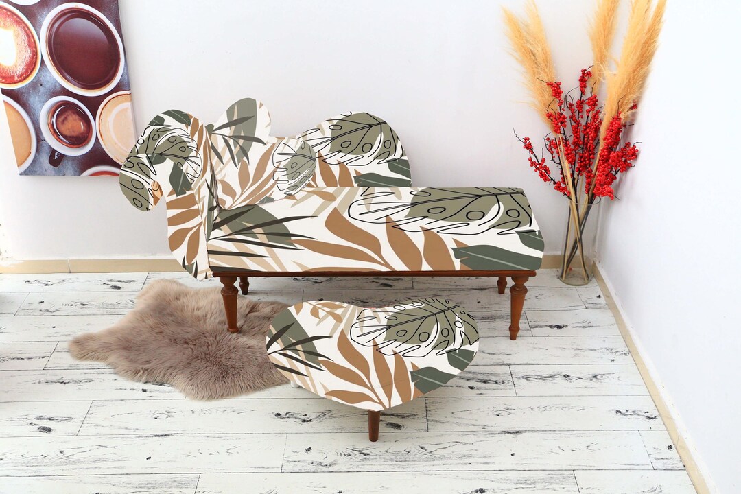 Premium Loveseat Chaise Lounge Chair Upholstered Sofa With Footstool ...