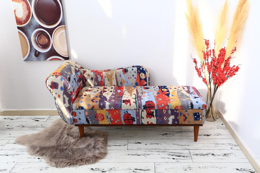 Chaise Lounge Sofa, Sleeper Sofa, Upholstered Sofa Couch, Handmade ...
