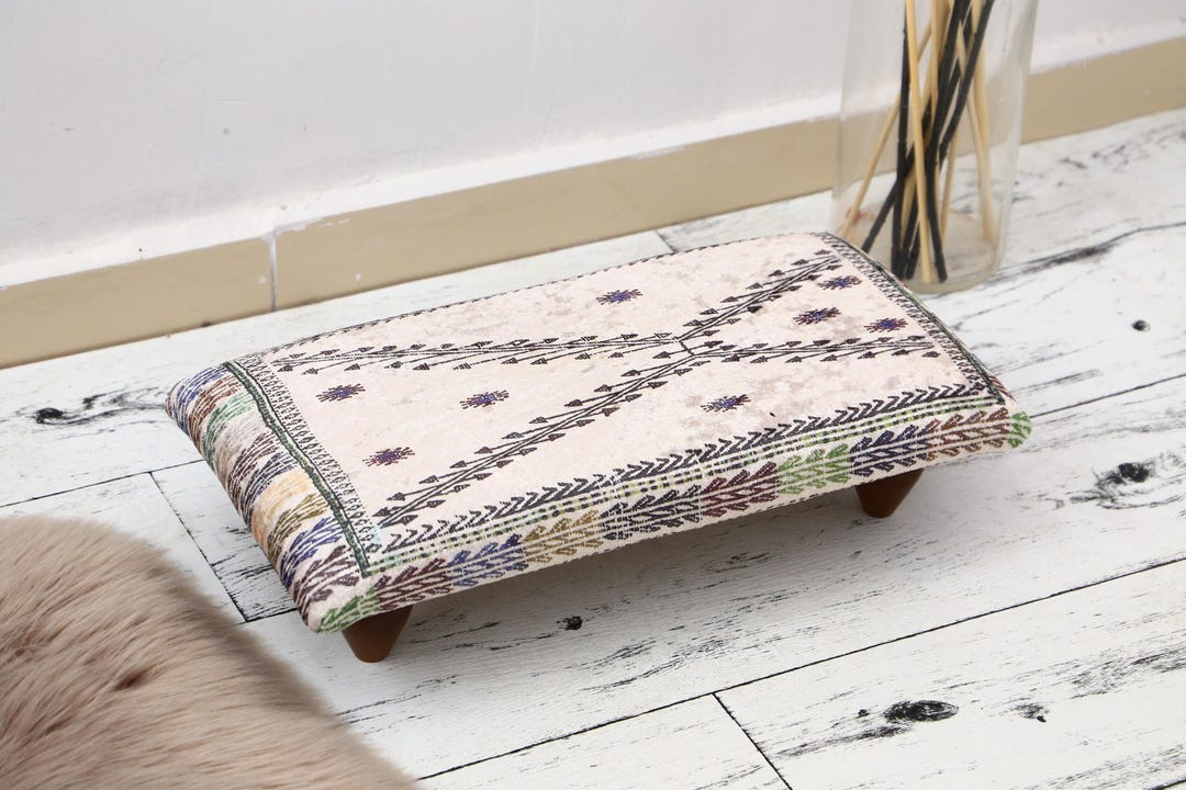 Bohemian Stool, Ottoman Stool, Foot Riser, Handmade Stool, Boho Stool ...
