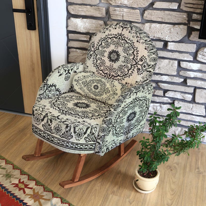 Upholstered Rocking Chair - Etsy UK