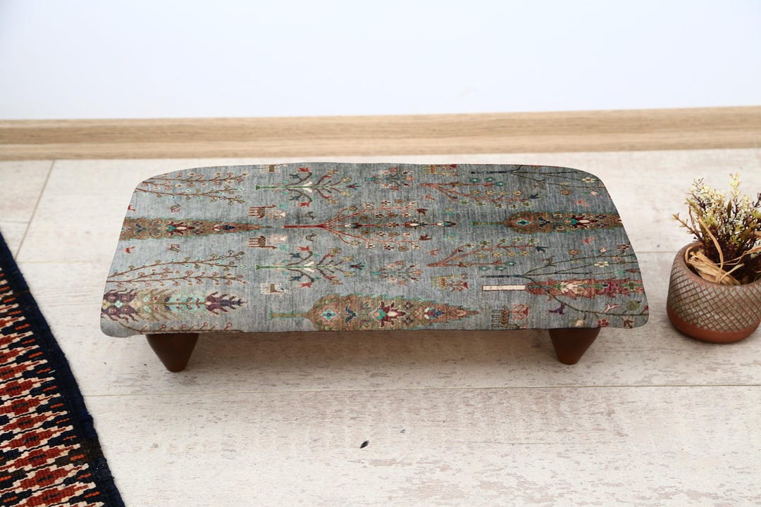 Authentic Illustrated Footstool, Rustic Handcrafted Seat, Unique ...