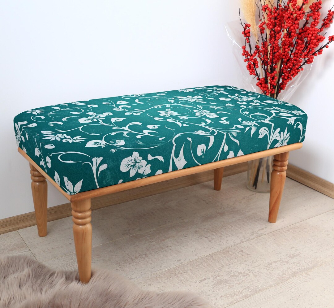 Kilim Bench, Ottoman Bench, Upholstered Bench, Turkish Rug Bench, Home ...