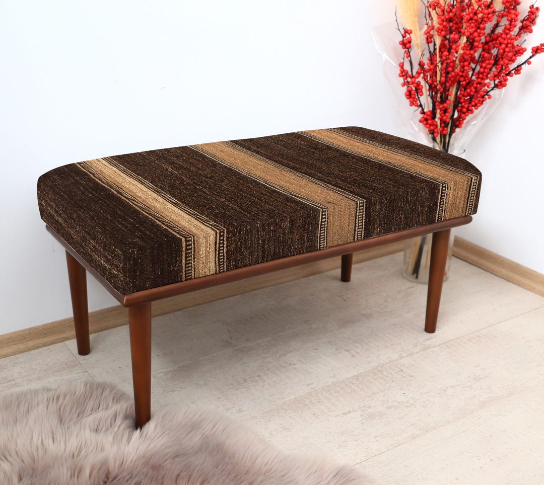 Turkish Kilim Bench Stylish Bench, Rustic Home Decor Bench, Nomadic Rug ...