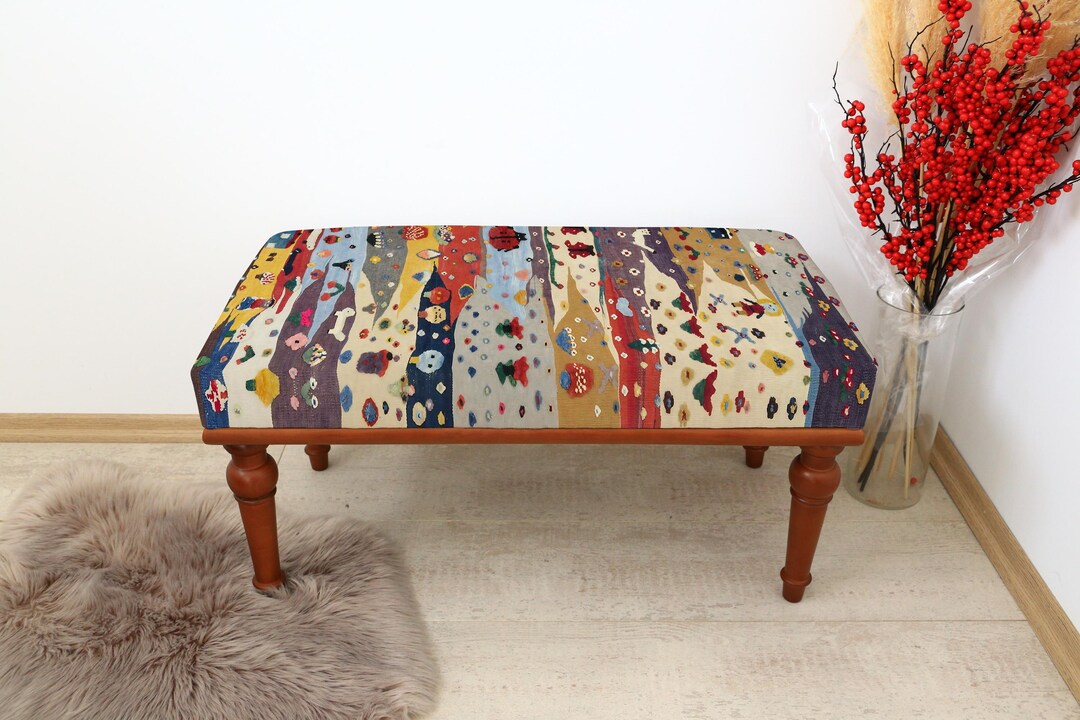 Ottoman Bench, Turkish Rug Bench, Minimalist Bench, Custom Made Bench ...