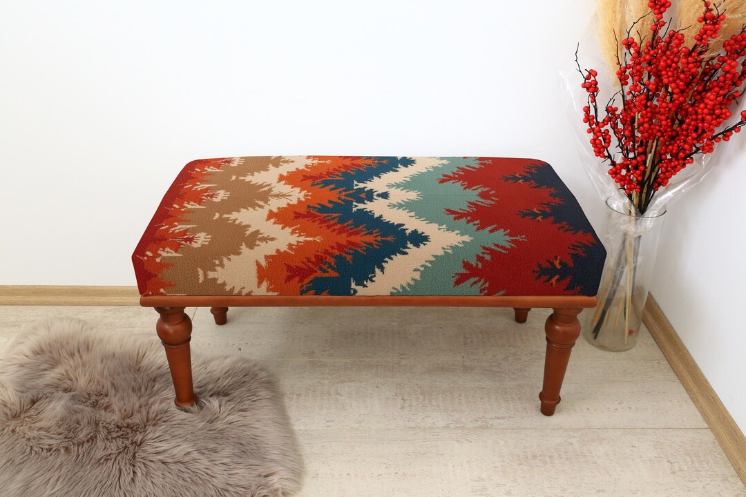 Boho Chic Bench, Mudroom Bench Seat, Colorful Entry Bench, Study Desk ...