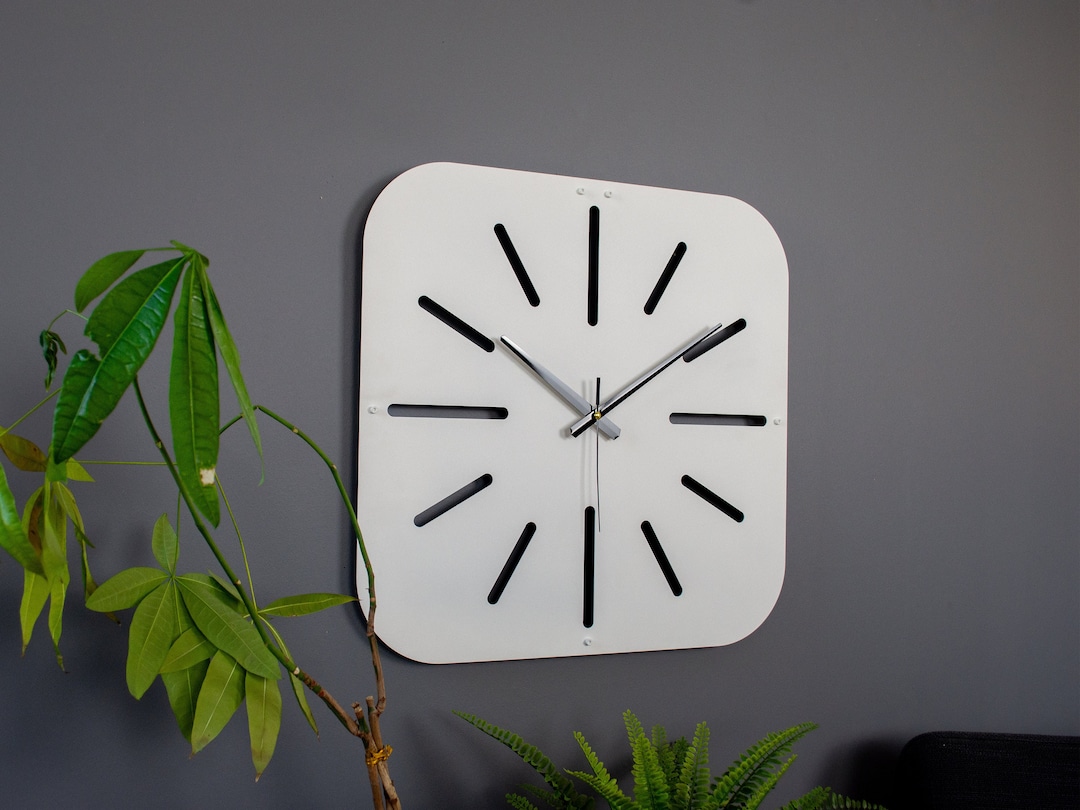 White Minimalist Metal Wall Clock Modern Wall Clock - Etsy UK