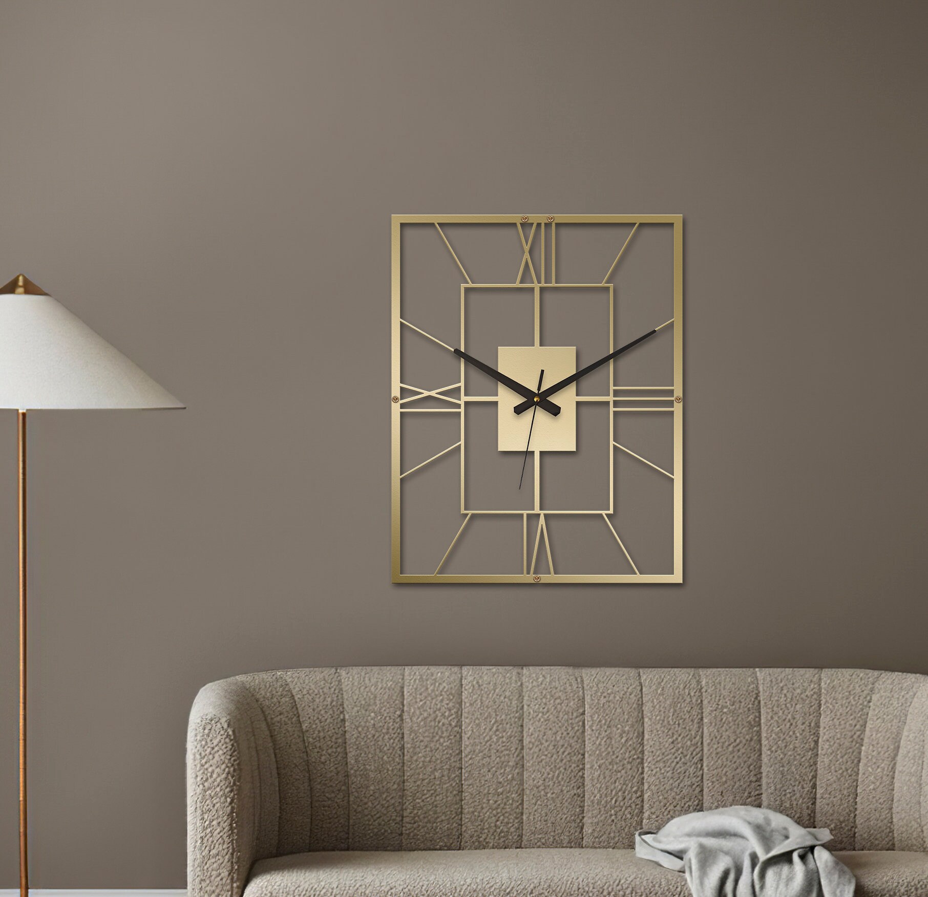 Gold Roman Metal Wall Clock Rustic Wall Clock Silent Wall - Etsy