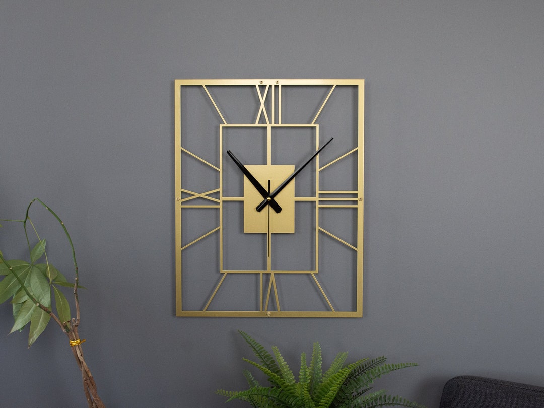 Gold Roman Metal Wall Clock Rustic Wall Clock Silent Wall - Etsy