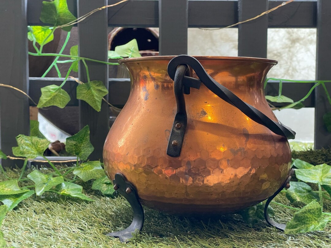 Vintage Large Copper Cauldron - Etsy