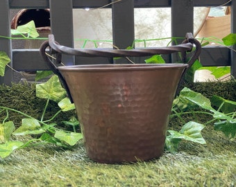 Vintage West German Hammered Copper Cauldron, Small Hammered Copper ...