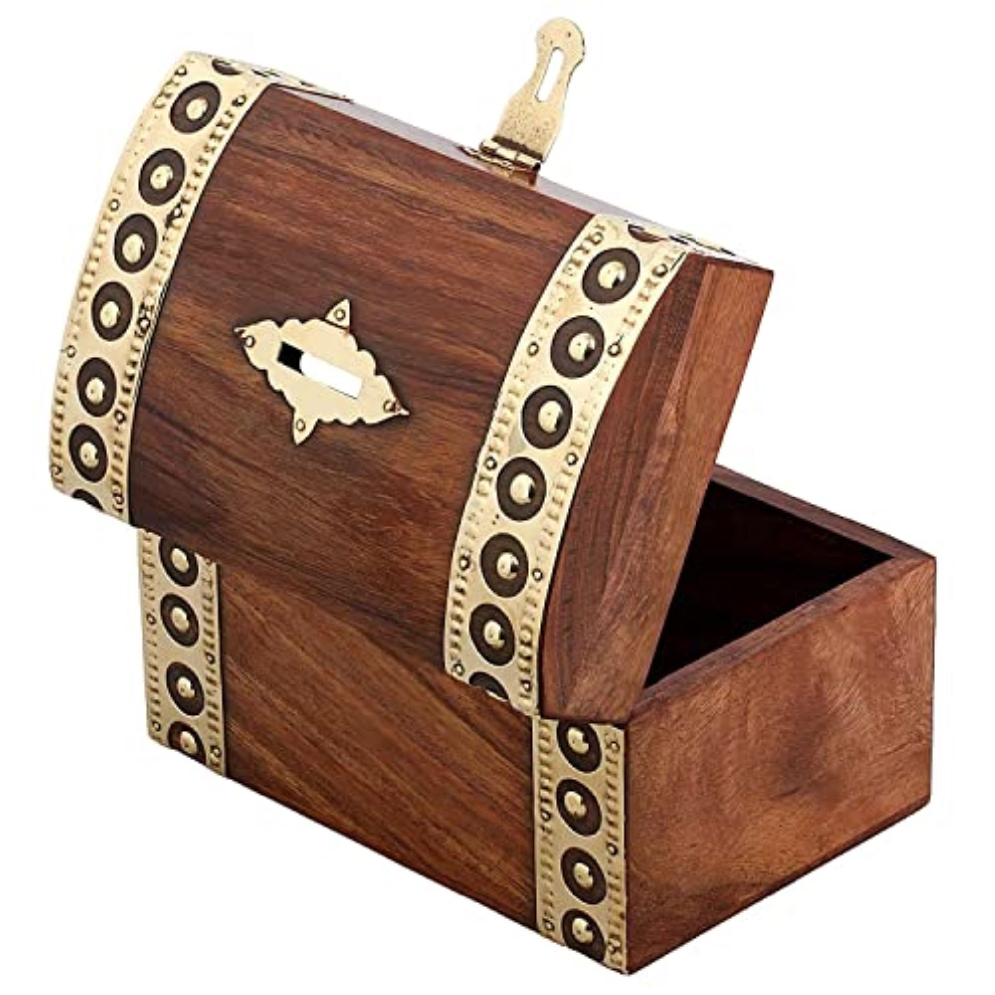 Vintage Style Wooden Money Box Safe Piggy Bank Toy and Game Collectible ...