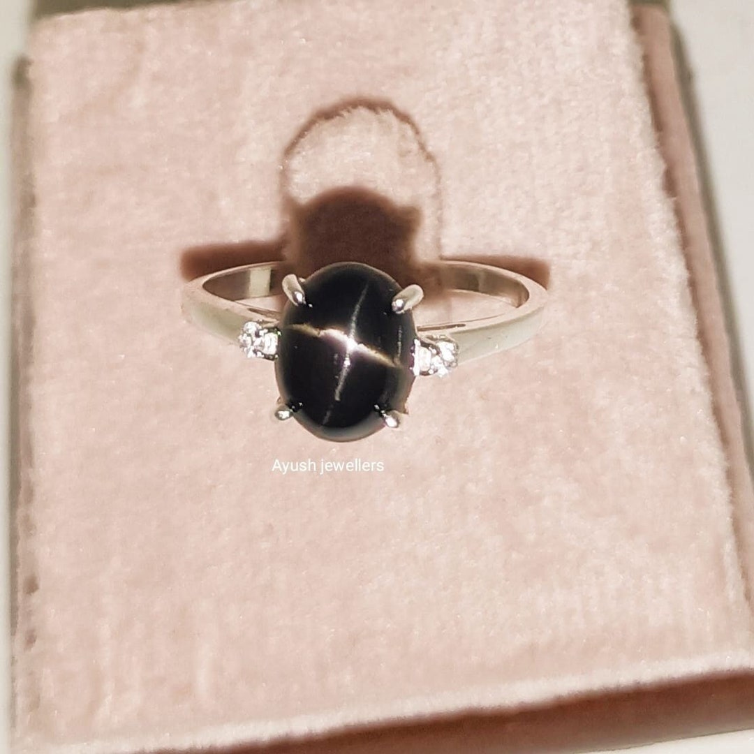 Natural Black Star Ring 925 Sterling Silver Ring Handmade Ring ...