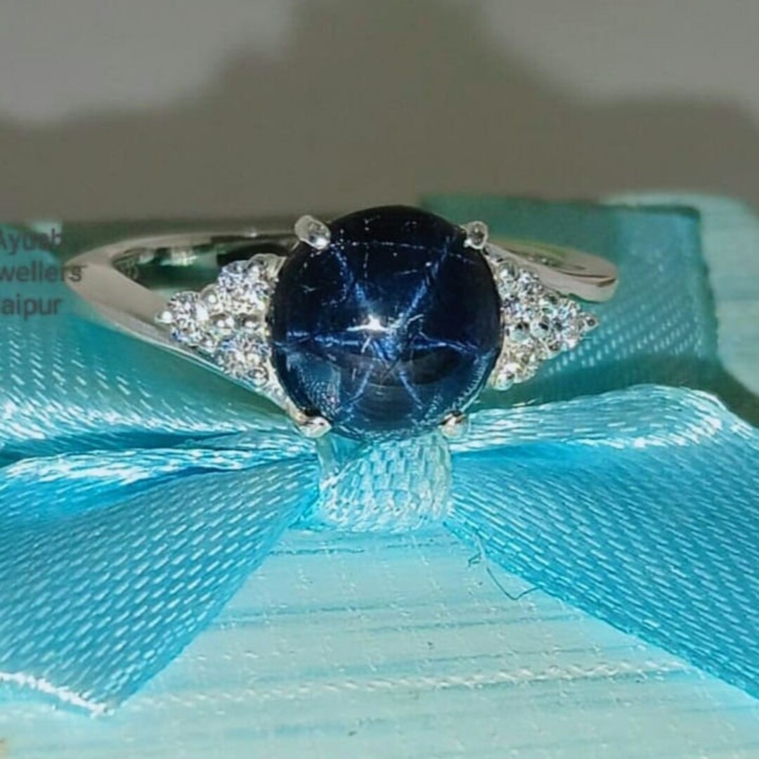 Vintage Genuine Blue Star Ring Blue Star Sapphire Women Ring ...