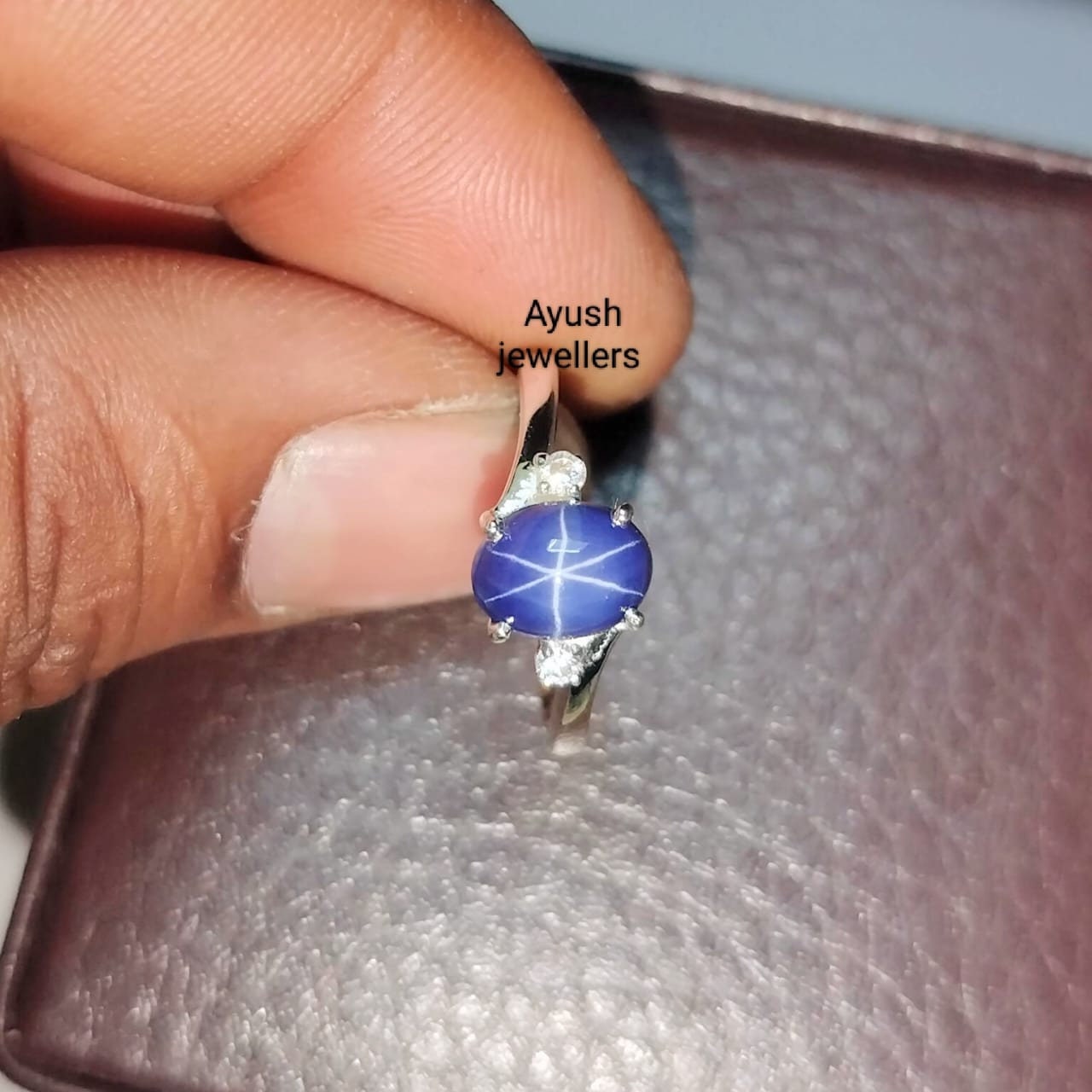 Vintage Blue Lindy Star Ring, Blue Star Sapphire Silver Ring, 925 ...