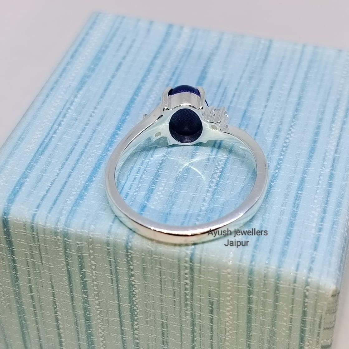 Vintage Blue Lindy Star Ring, Blue Star Sapphire Silver Ring, 925 ...
