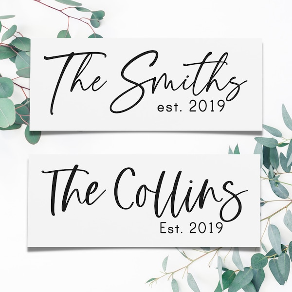 Last Name Decal - Etsy