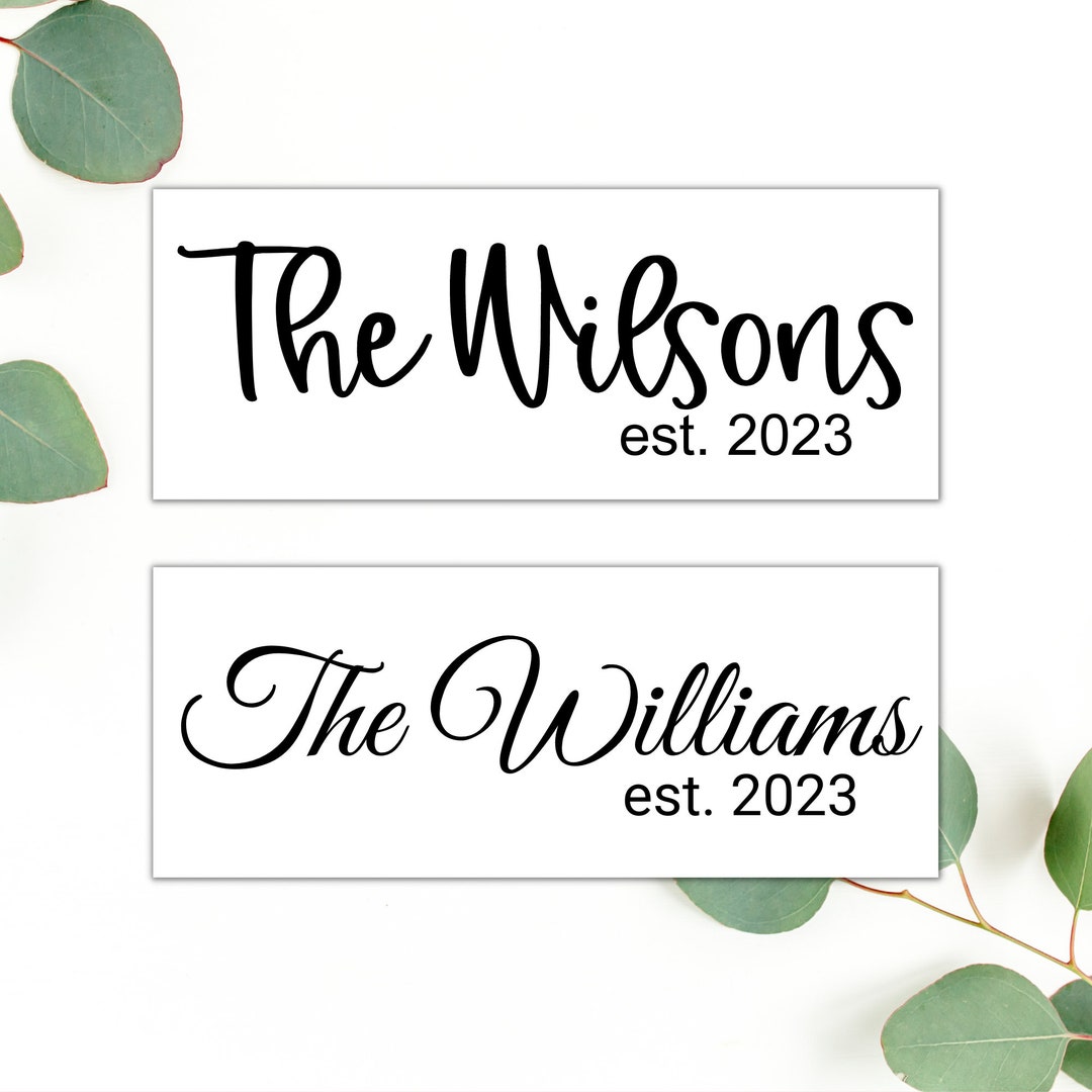 Last Name Vinyl Decal Sticker Family Name Home Decor - Etsy