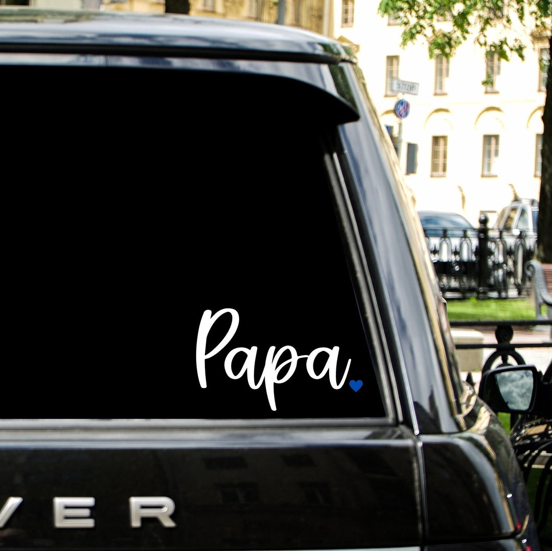Papa Decal With Heart Papa Sticker Papa Decal Papa Water - Etsy