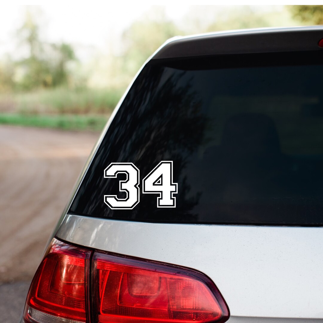 Custom Varsity Number Decal: Sports Number Sticker - Etsy
