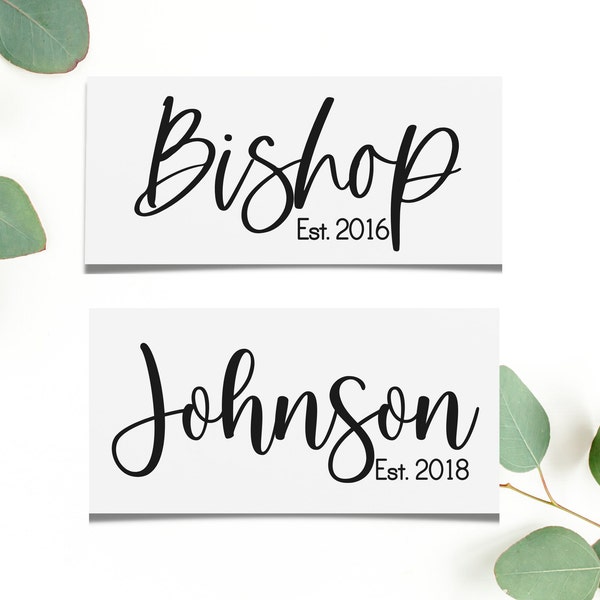 Last Name Decal - Etsy