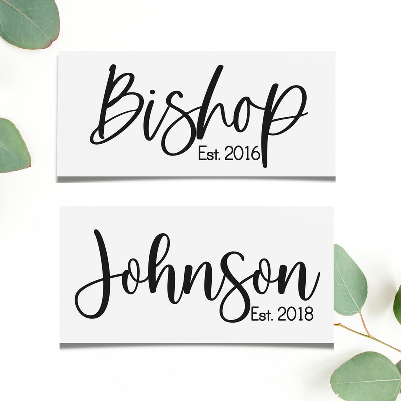 Last Name Decal - Etsy