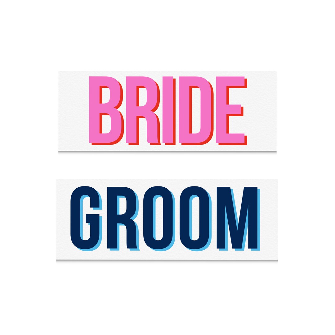 Shadow Double Layer Bride Vinyl Decal, Groom Decal, Preppy Bold Decal ...