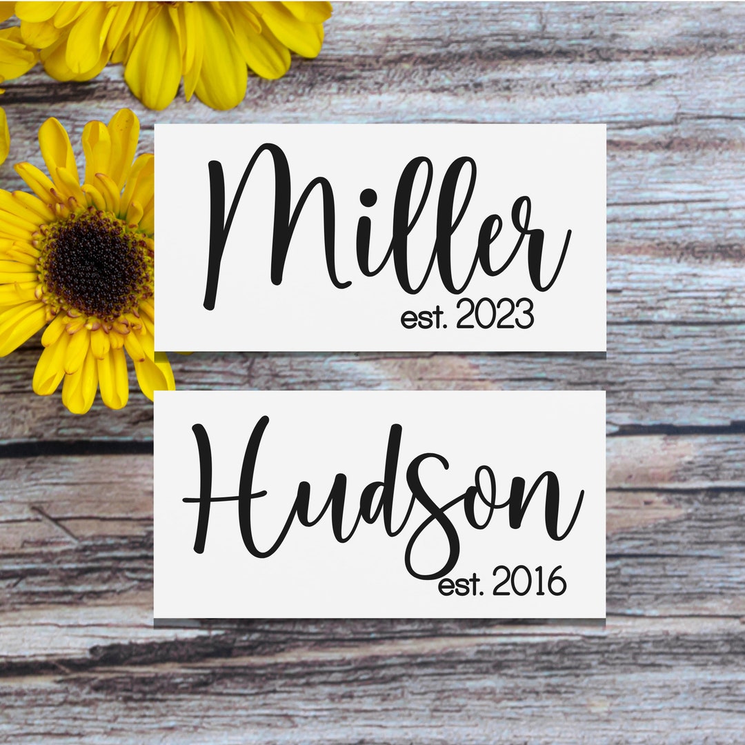 Custom Last Name Vinyl Decal: Family Name, Home Decor Sticker - Etsy