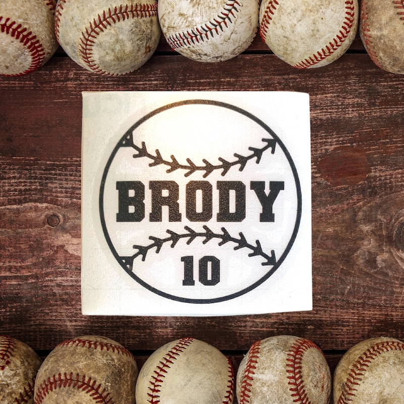 Baseball Name Decals - Etsy