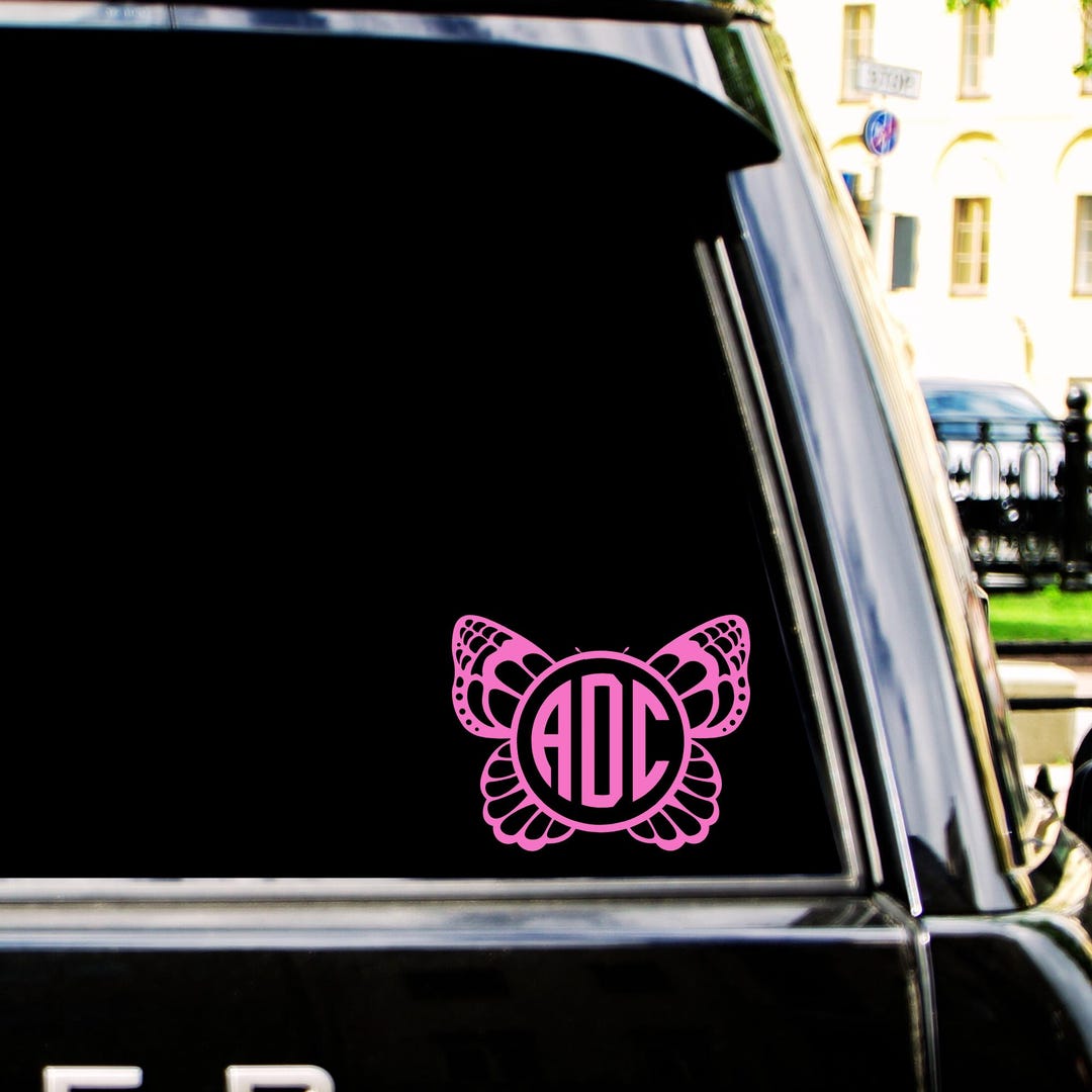 Butterfly Monogram Decal: Personalized Car/laptop Sticker - Etsy