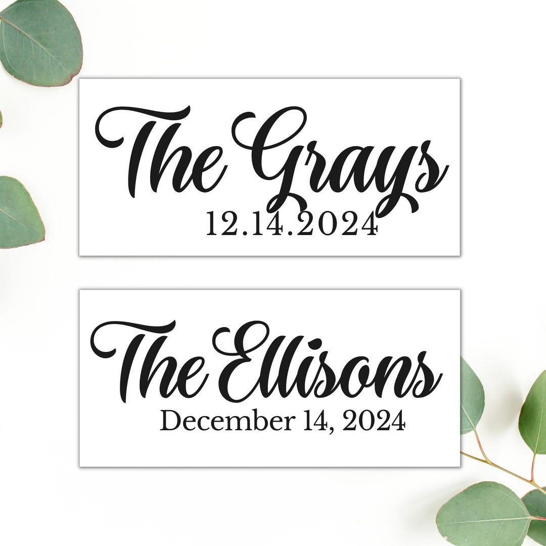 Last Name Vinyl Decal: Personalized Family Name Sticker - Etsy