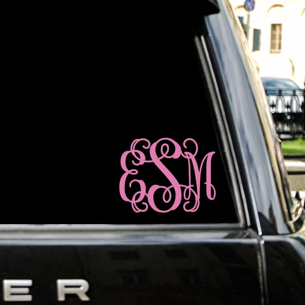 Car Monogram Decal - Etsy