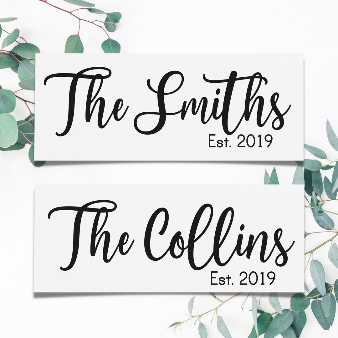 Last Name Vinyl Decal Sticker Family Name Home Decor - Etsy